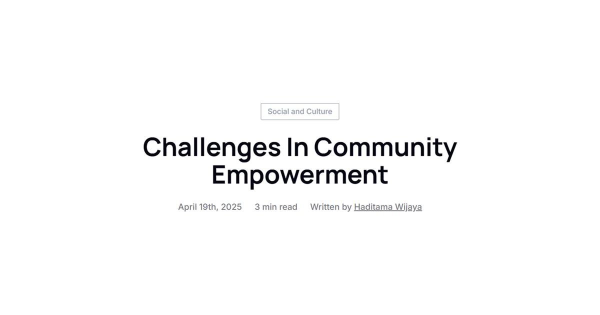 Challenges In Community Empowerment | Sirkular Center Indonesia